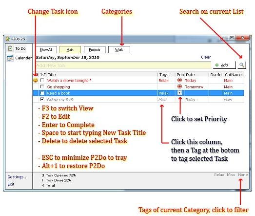 Free To Do List Manager P2Do