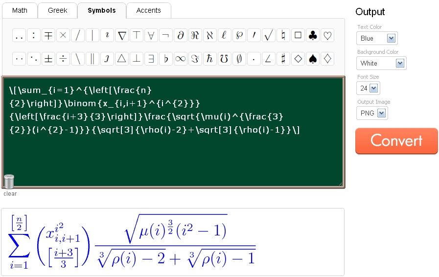 Tex2Img Convert Equations To Images