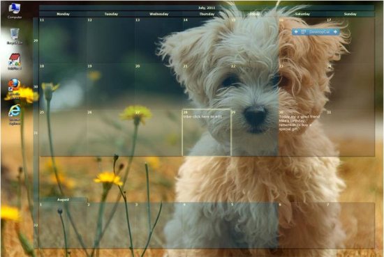 DesktopCal Free Desktop Calendar Application