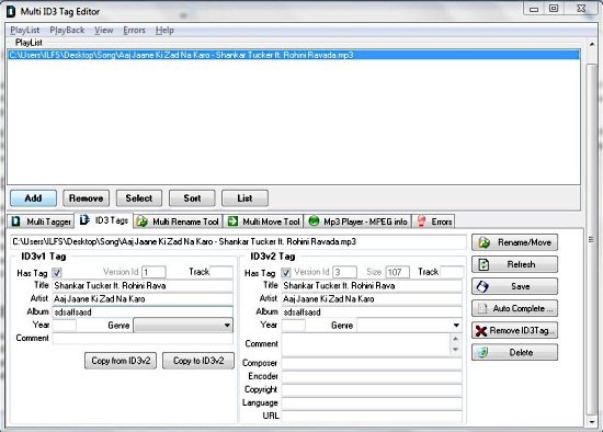 Edit ID3 Tags In Audio Files With Multi ID3 Tag Editor