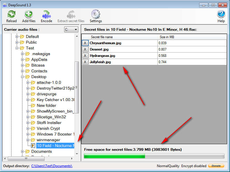 Free Stenography Tool for Embedding Secrets in Audio: Deep Sound