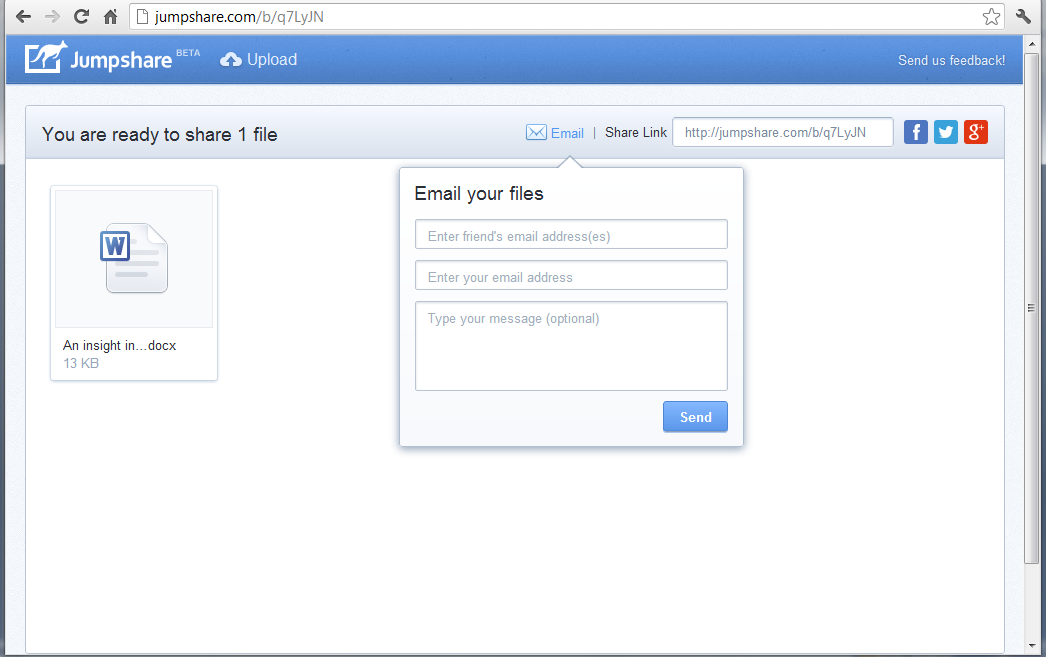 Free Online File Sharing Service: Jumpshare