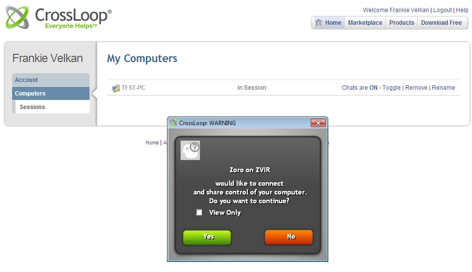 Free Remote Administration Tool: CrossLoop Remote Access