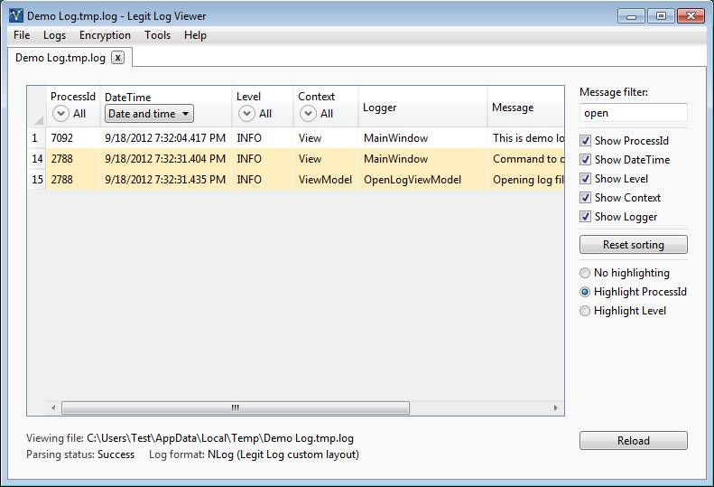 Feature Rich Log File Viewer For Windows: Legit Log Viewer