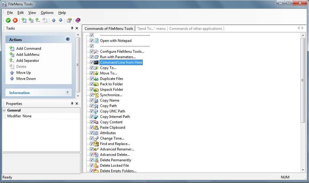 Add, Edit, Right Click Context Menu: FileMenu Tools