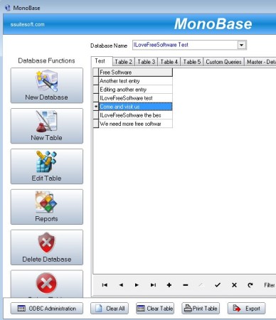 Free Database Management Software: SSuite Office MonoBase