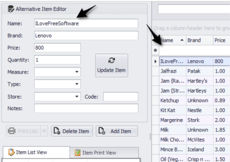 Shopping List: A Free Shopping List Management Software
