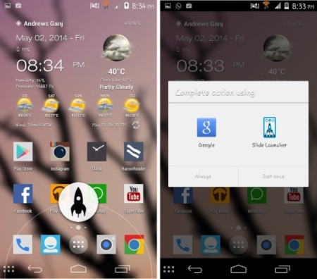 Access Favorite Apps, Contacts with Slide Launcher for Android