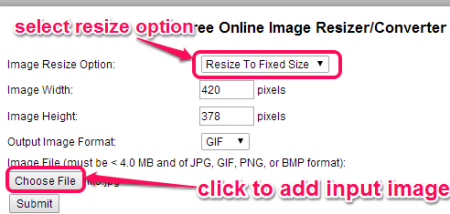 Resize Image Online and Convert Image Into GIF, PNG, BMP, JPG