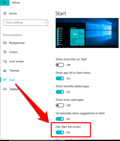 Show The All Apps View When Start Button Is Clicked In Windows 10