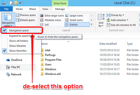 How To Disable Navigation Pane In Windows 10 
