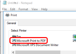 Built-In PDF Printer of WIndows 10 to Convert Any File to PDF