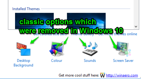 Restore Classic Personalization Panel In Windows 10