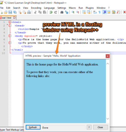 How To Preview HTML in Notepad++