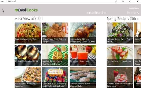 Windows 10 Cooking App with Best Recipes from Best Chefs