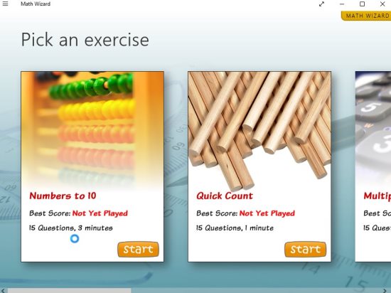 Windows 10 Math App for Kids to Learn Mental Math