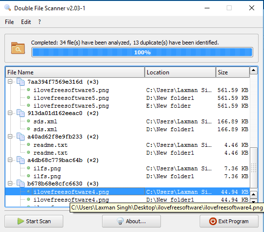 Free Software To Find Duplicate Files Based On SHA 1 Hash