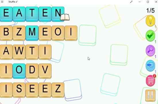 Windows 10 Word Game App to Form Words from Jumbled Letters