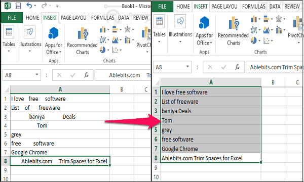 Remove All Leading Trailing Spaces From Excel Replace Multiple Spaces With Single