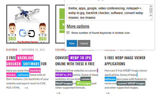 How To Highlight Multiple Keywords On Webpages In Firefox