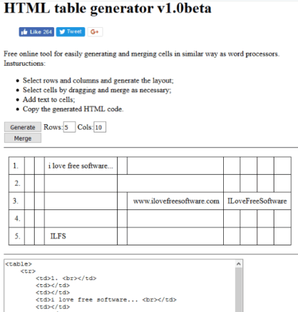 10 Free HTML Table Generator Websites