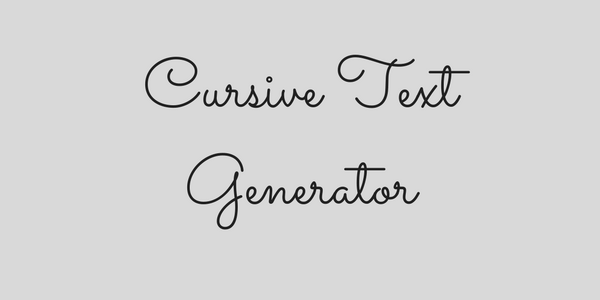 Fancy Cursive Fonts Generator