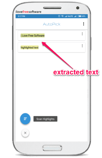 Extract Highlighted Text From Printed Document Using Android Camera