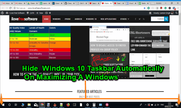 How To Automatically Hide Windows 10 Taskbar On Maximizing A Window