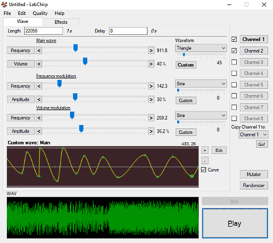 Free Sound Effect Maker Software for Windows: LabChirp