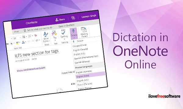 How To Use Dictation In OneNote Online 