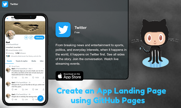 How to Create an App Landing Page using GitHub Pages