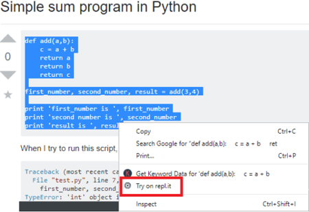 Free Repl.it Chrome Extension to Run Code Online from any Webpage