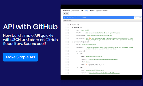 How to Create JSON API from GitHub Repository Free
