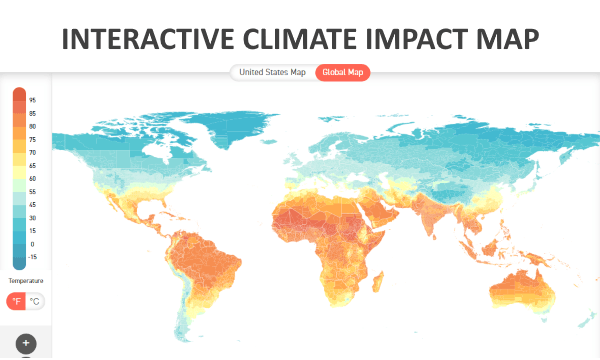 Interactive Climate Change Map to Visualize Climate Impact