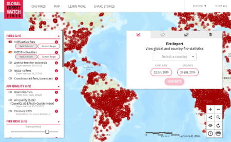 Free Interactive Wildfire Map to View Global Fire Statistics