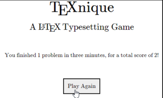 LaTeX Typing Game To Test LaTeX Skills by Writing Equations in 3 Minutes