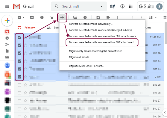 How To Forward Multiple Gmail Emails As PDF 