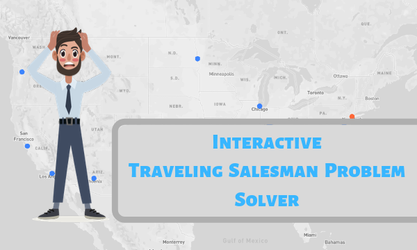 Free interactive traveling salesman problem solver for any location on map