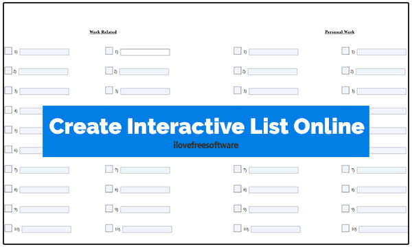 Create Interactive List Online on This Free Community Based Platform