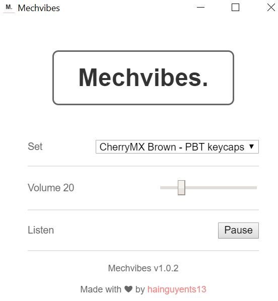 Play Mechanical Keyboard Sounds as you Type: Mechvibes