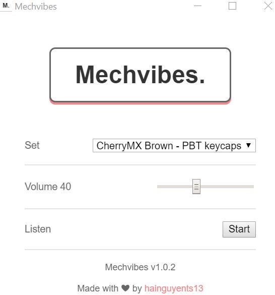 Play Mechanical Keyboard Sounds as you Type: Mechvibes
