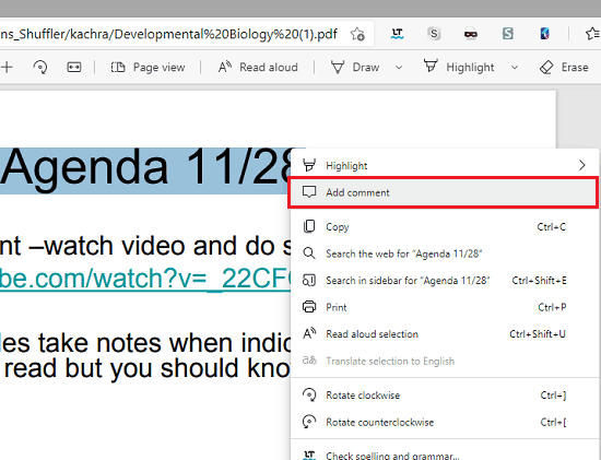 How To Add Comments And Notes To PDFs In New Microsoft Edge