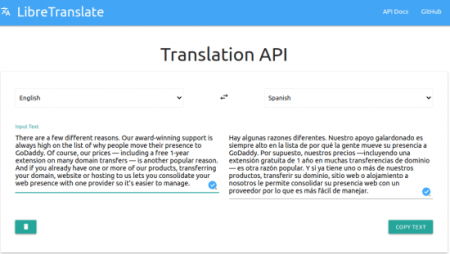 Free Self Hosted Language Translator with API: LibreTranslate
