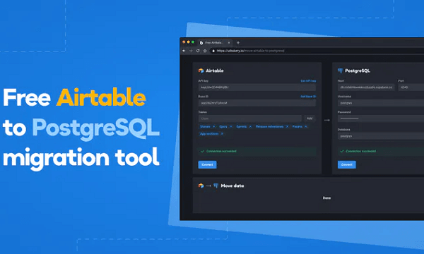 Free Airtable to PostgreSQL Migration Tool by UI Bakery
