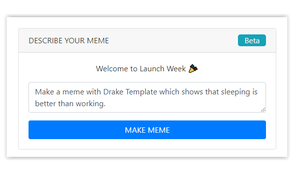 Free Meme Generator to create meme from description using AI