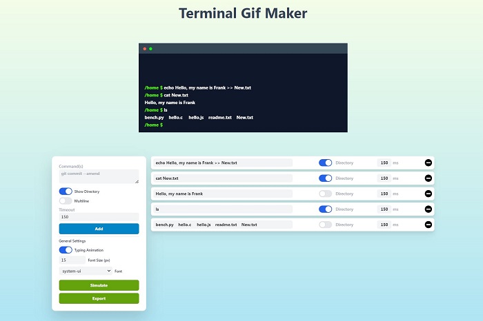 Free Terminal Gif Maker to Show Animated Code Execution