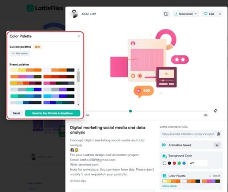 Free tool to Edit, Optimize Lottie Animations with Team Collaboration