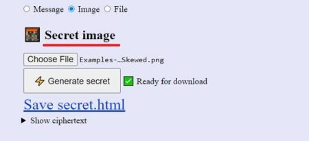 Create Encrypted Messages, Images, Files as HTML for Free: Portable Secret