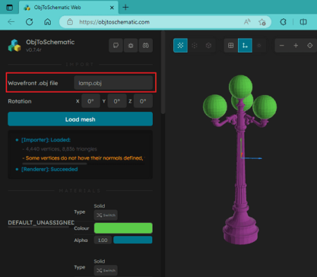 Free Tool to Convert OBJ files into Minecraft Schematics: ObjToSchematic
