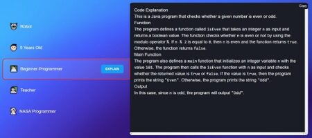 Free AI Code Instructor to Explain Code based on your Understanding Level